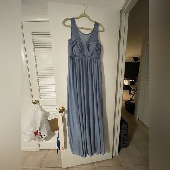 Birdy Grey | Dresses | Birdy Grey Dusty Blue Bridesmaid Dress | Poshmark